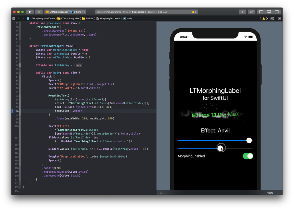 LTMorphingLabel - SwiftGit